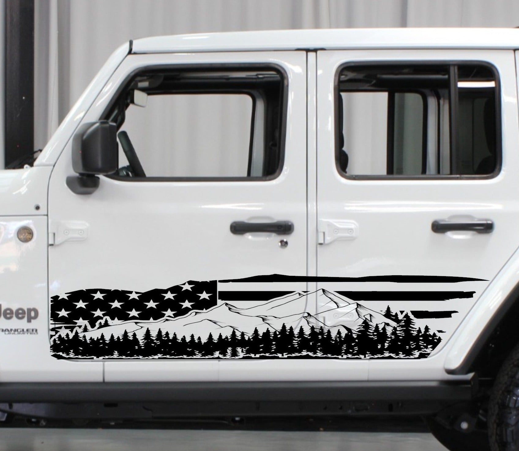 American Flag Mountain Decals for Jeep Wrangler JL JK 4-Door – Decal ...