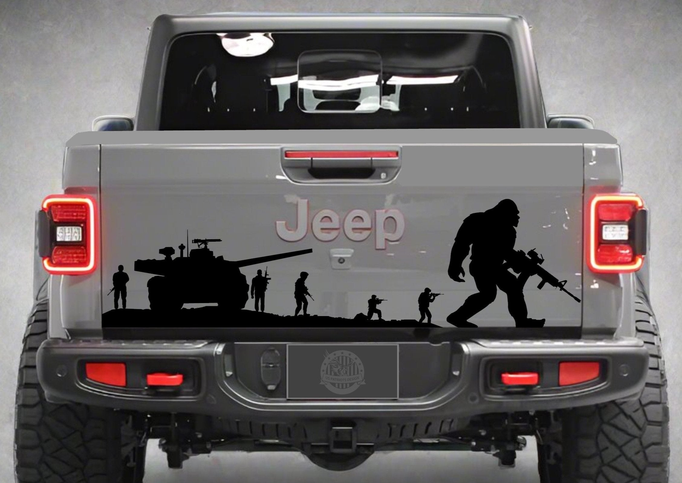 Military Soldiers Sasquatch Decal for Jeep Gladiator Tailgate – Decal ...