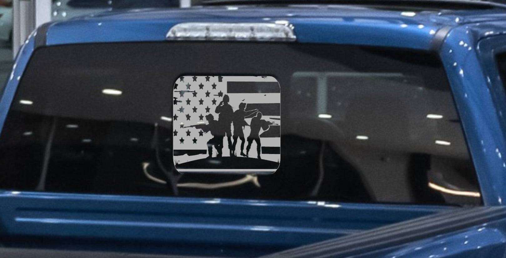 Distressed American Flag/Military Men Vinyl Decal For Ford F150 F250 F ...