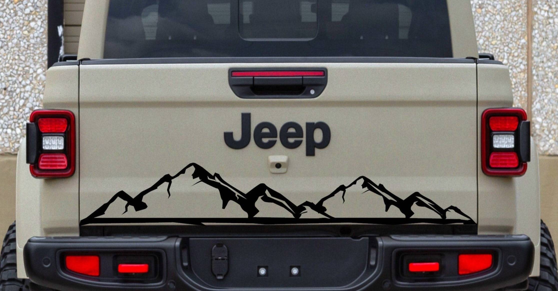 Mountain Silhouette Decal Stickers for Jeep Gladiator's Tailgate ...