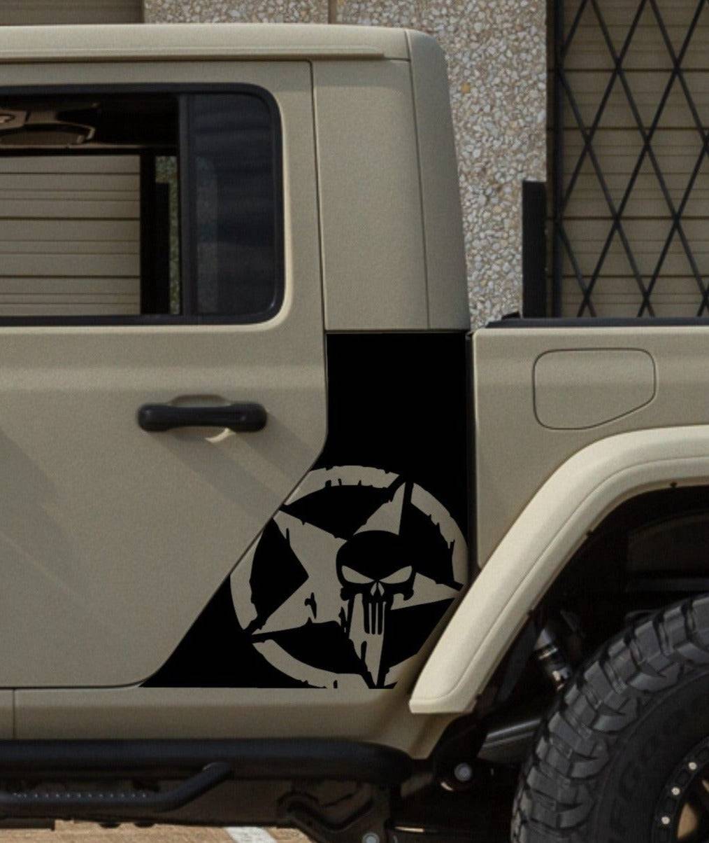 Punisher Military Star Decal for Jeep Gladiator – Decal Republic